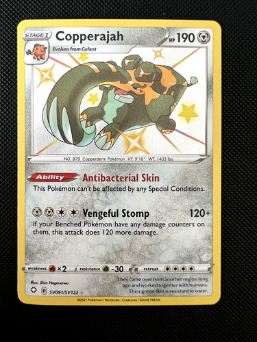 Copperajah SV091/SV122 Pokémon TCG Shining Fates Shiny Vault Holo Rare ...