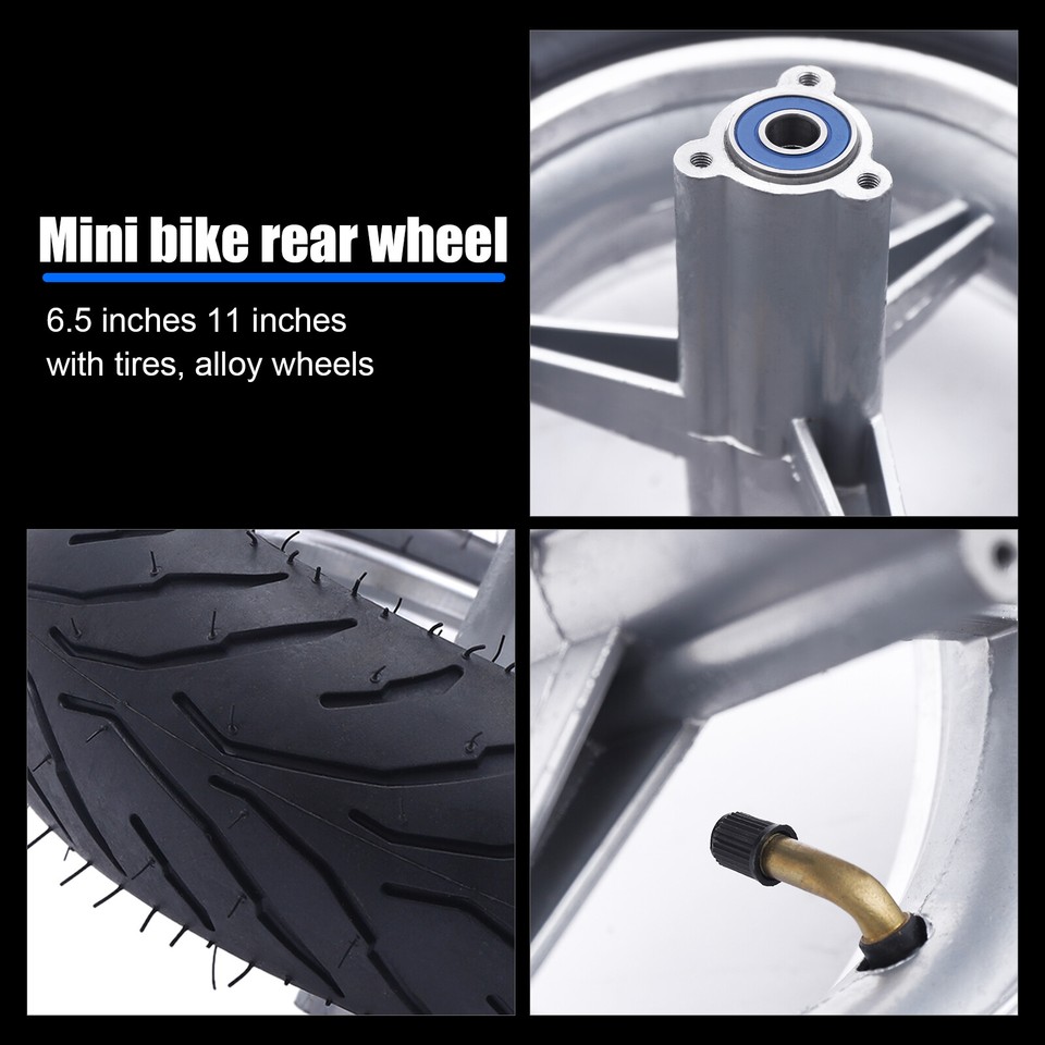 110/50-6.5 Mini Pocket Bike Rear Wheel w/ Tyre Alloy Rim Hub Inner Tube ...