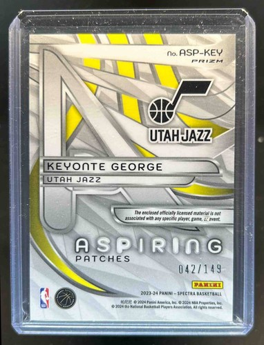 2023-24 Spectra Keyonte George Aspiring Patches RC Rookie #/149 Jazz | eBay
