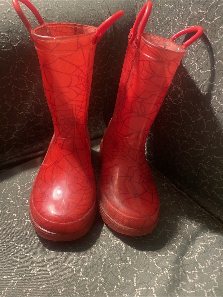 Spider-Man Marvel Light-Up Wellies, Pull On Handles– Size 10/28 Boys ...