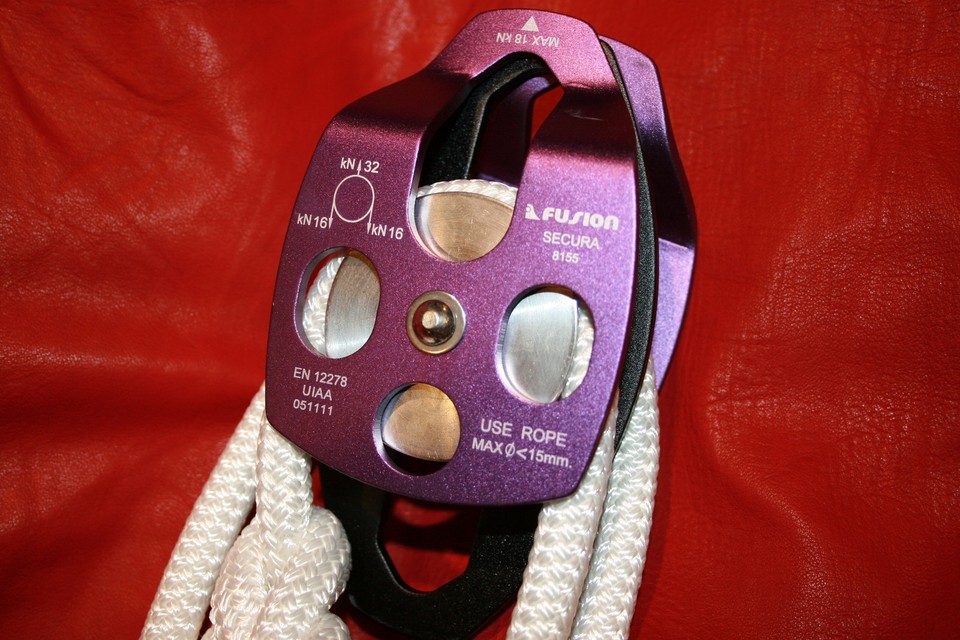 Twin sheave block and tackle 7500Lb pulley system 115 feet 1/2 Double ...