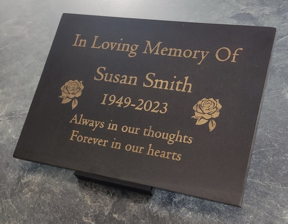Personalised Engraved Granite Memorial Plaque, Grave Marker ...