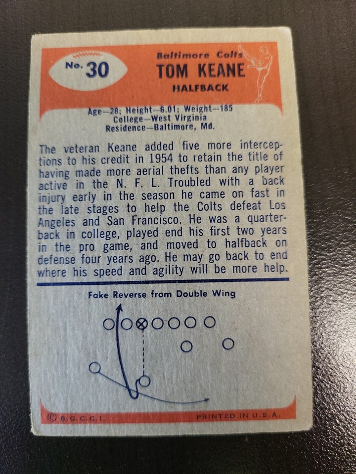 1955 Bowman Tom Keane VG card #30 | eBay