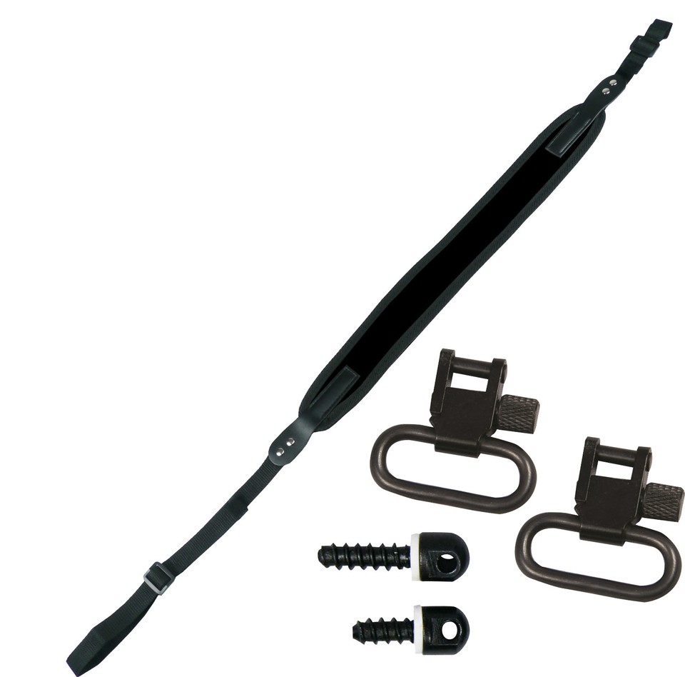 Neoprene Rifle Shotgun Sling Strap + Swivels + Wood Screw Studs Air Gun ...