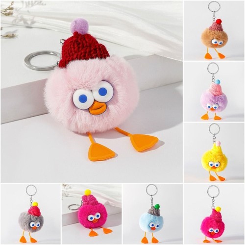 Plush Pendant Plush Duck Knitted Hat Keychain Duck Keyring Children's ...