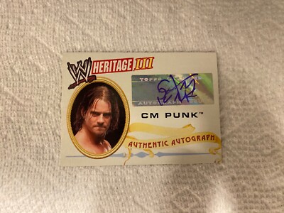 CM Punk 2007 Topps Heritage III WWE Autograph HGA 9 Mint First Auto | eBay