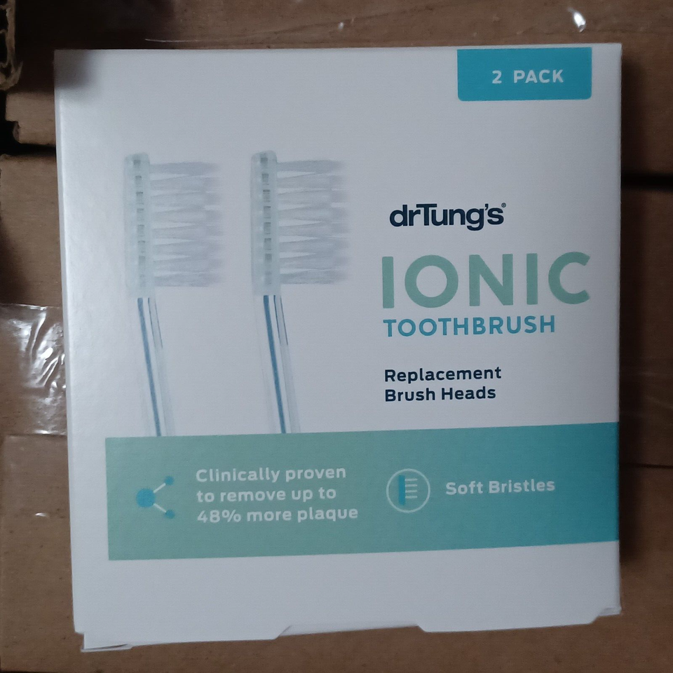 2 Dr Tung's IONIC Toothbrush Head Replacement Soft Bristles + Perio ...