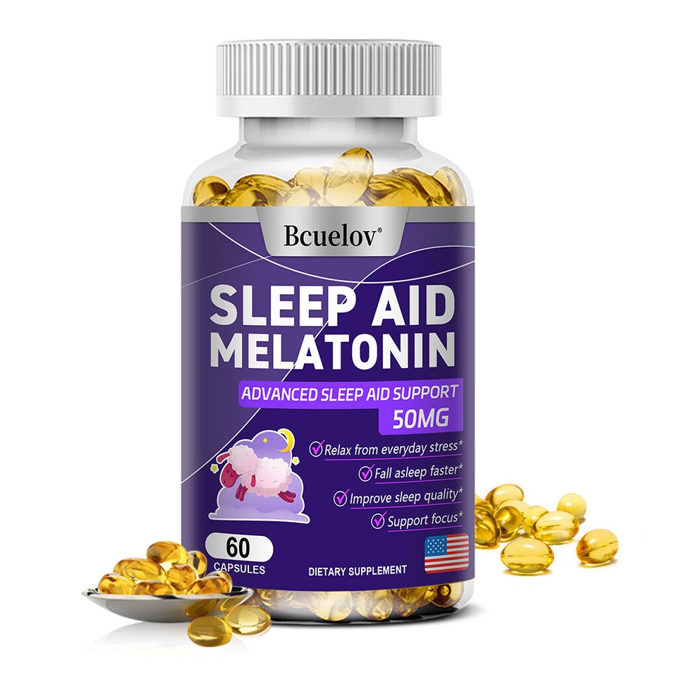 Melatonin Plus Sleep Aid 50MG, Fall Asleep Fast and Stay Asleep ...