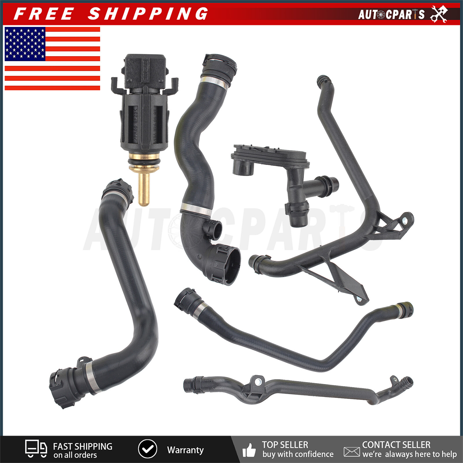 7 Pcs Set Expansion Tank Coolant Radiator Hose Kit For BMW 323 325 328 ...