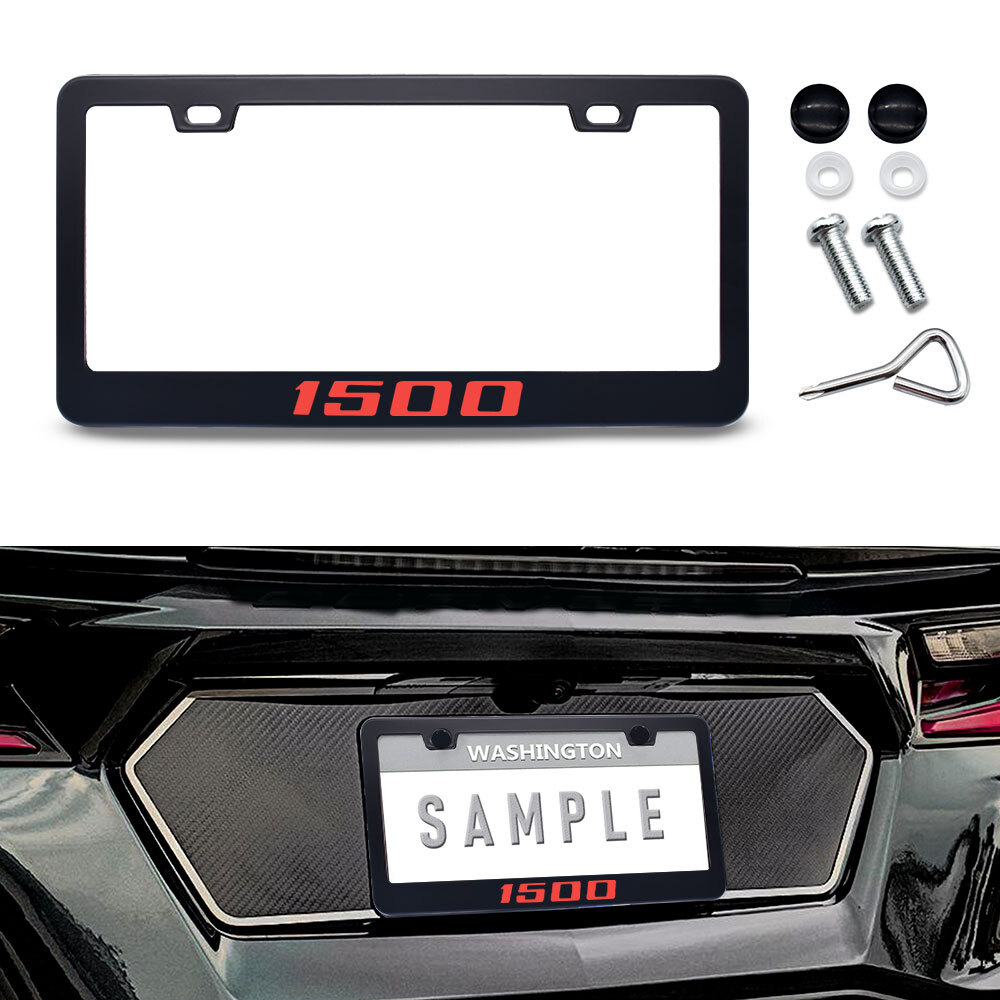 Metal Red Car License Plate Tag Frame Cover For Chevy Silverado 1500 ...