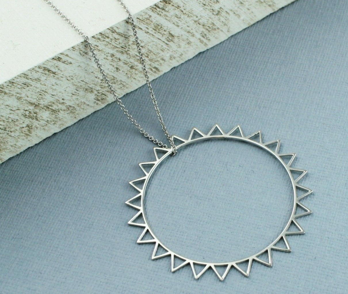 925 Sterling Silver Large Sun Pendant Necklace | eBay