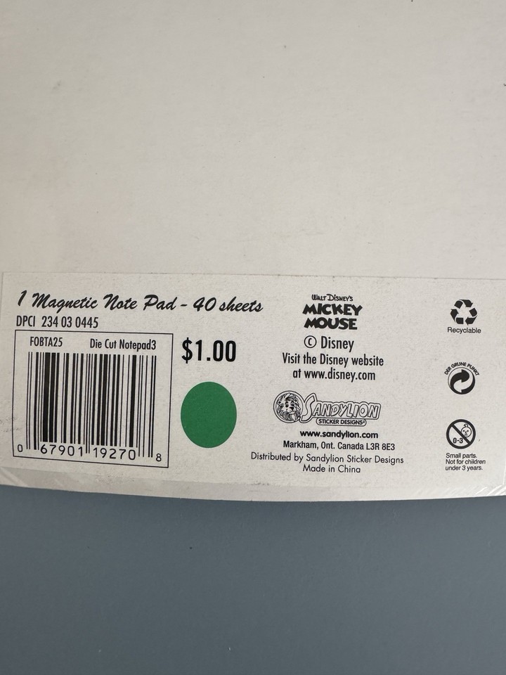 Sealed Magnetic Mickey Disney Notepad VTG 90s | eBay