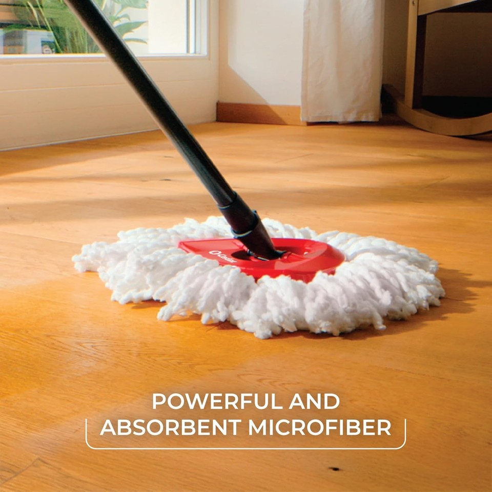 O-Cedar EasyWring Microfiber Spin Mop, Bucket Floor Cleaning System ...