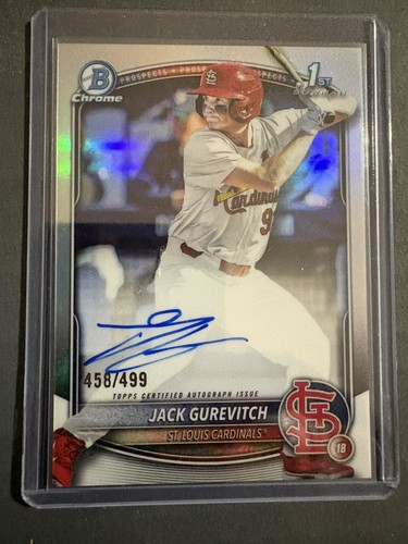 2025 Bowman Draft Jack Gurevitch 1st Chrome Refractor Auto /499 #CPA-JG ...