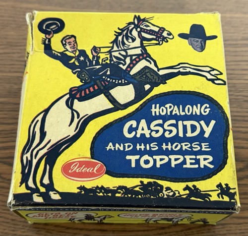 HOPALONG CASSIDY AND HIS HORSE TOPPER. Vintage 1950's. Ideal. Toy Set w ...
