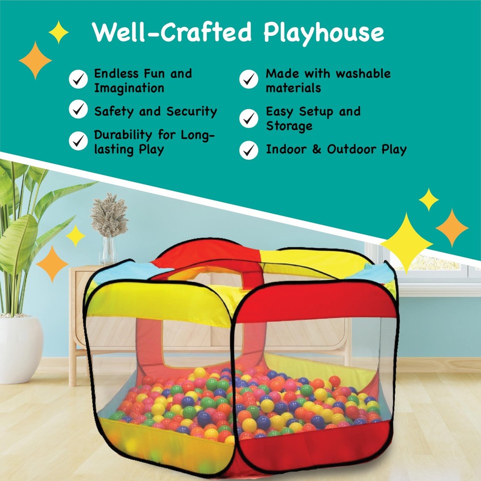 Large Pop-Up Ball Pit for Toddlers | Indoor & Outdoor Play Tent | 50 in ...