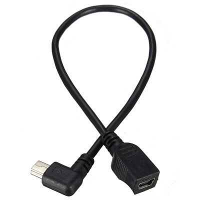 USB Cable GPS Mini USB 5Pin 90 Degree Left Angled Male To Female ...