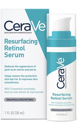 CeraVe Retinol Serum For Post-Acne Marks And Skin Texture Pore Refining ...