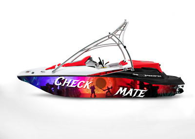 GRAPHIC KIT DECAL BOAT SPORTSTER SEA DOO SPEEDSTER SPORT WRAP CHECKMATE ...