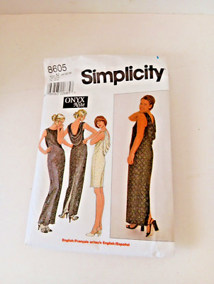 Vintage Simplicity Onyx Nite 8605 Evening Wear Evening Gowns 1999 Sz 10 ...