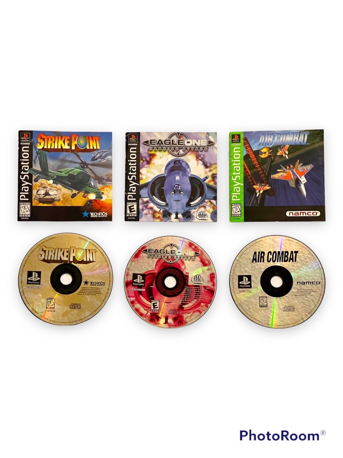 FLIGHT SIMULATOR GAME LOT OF 3 Air Combat, Eagle One, Strike Point PS1 ...