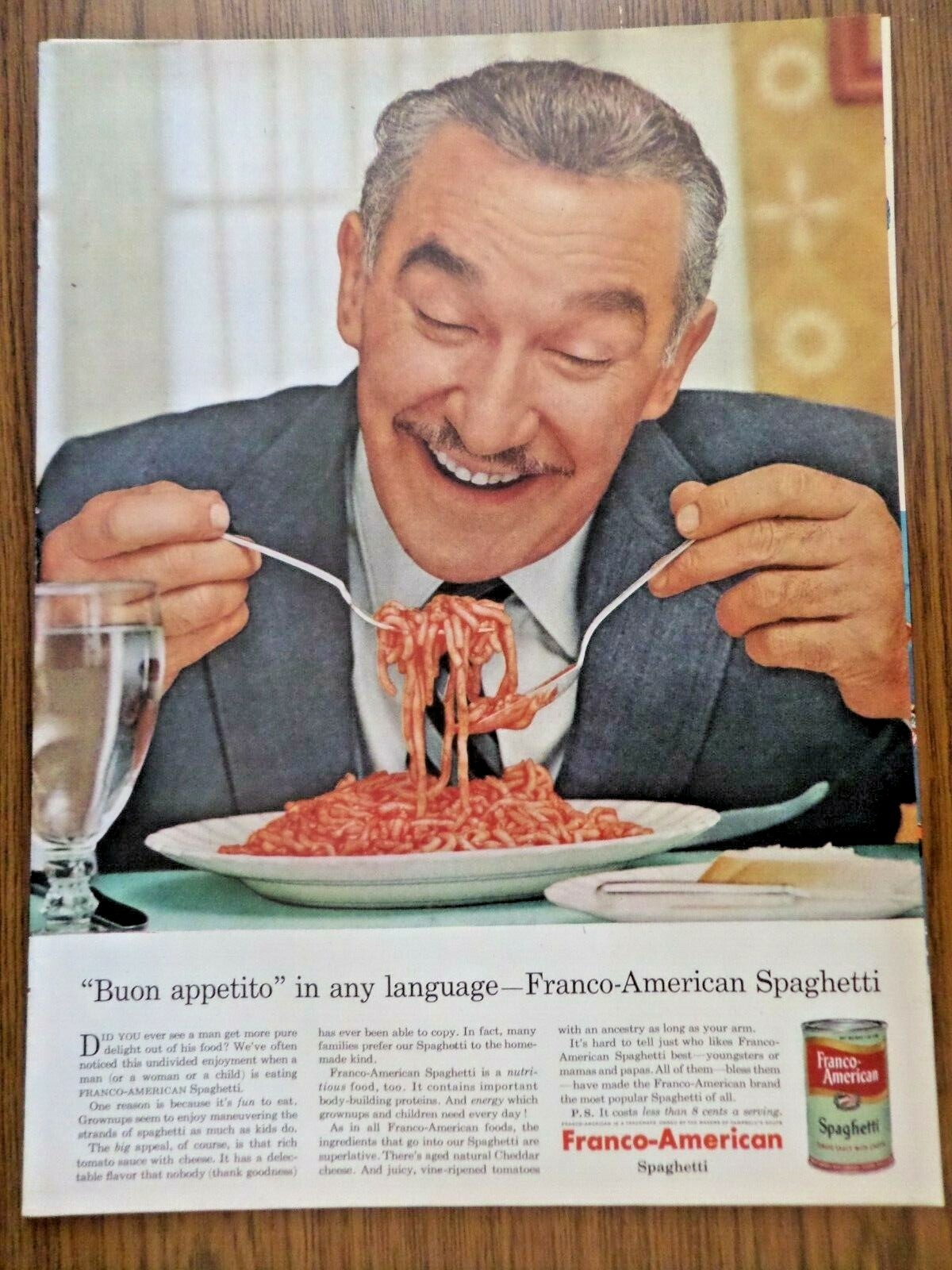 1955 Franco-American Spaghetti Ad Buon Appetito | eBay