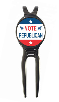 Vote Republican GOP Vintage Style Golf Ball Marker + Black Gunmetal ...