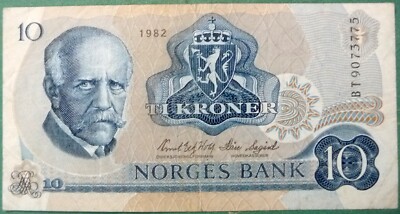 NORWAY 10 KRONER NOTE FROM 1982, P36 c, NANSEN | eBay