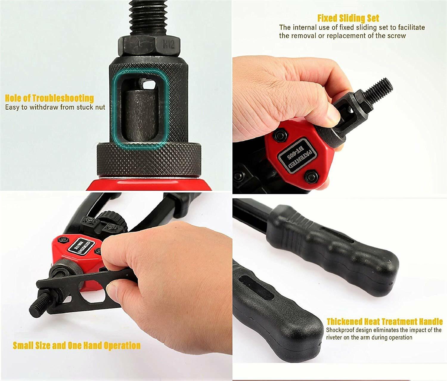 Rivet Gun Kit Rivnut Thread Setting Tool Nut Setter NutSert Metric SAE ...