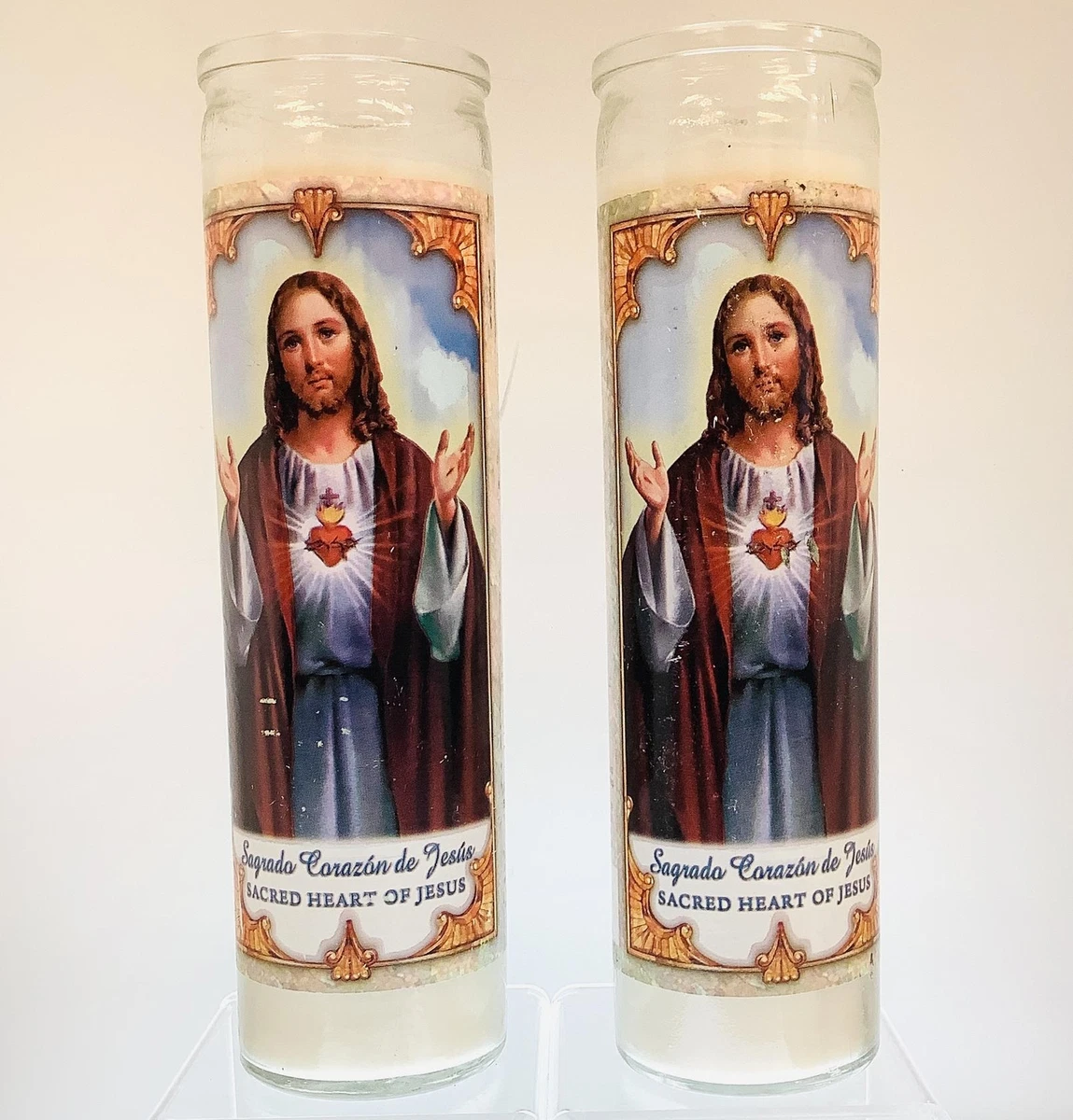 Long Glass Religious Candles