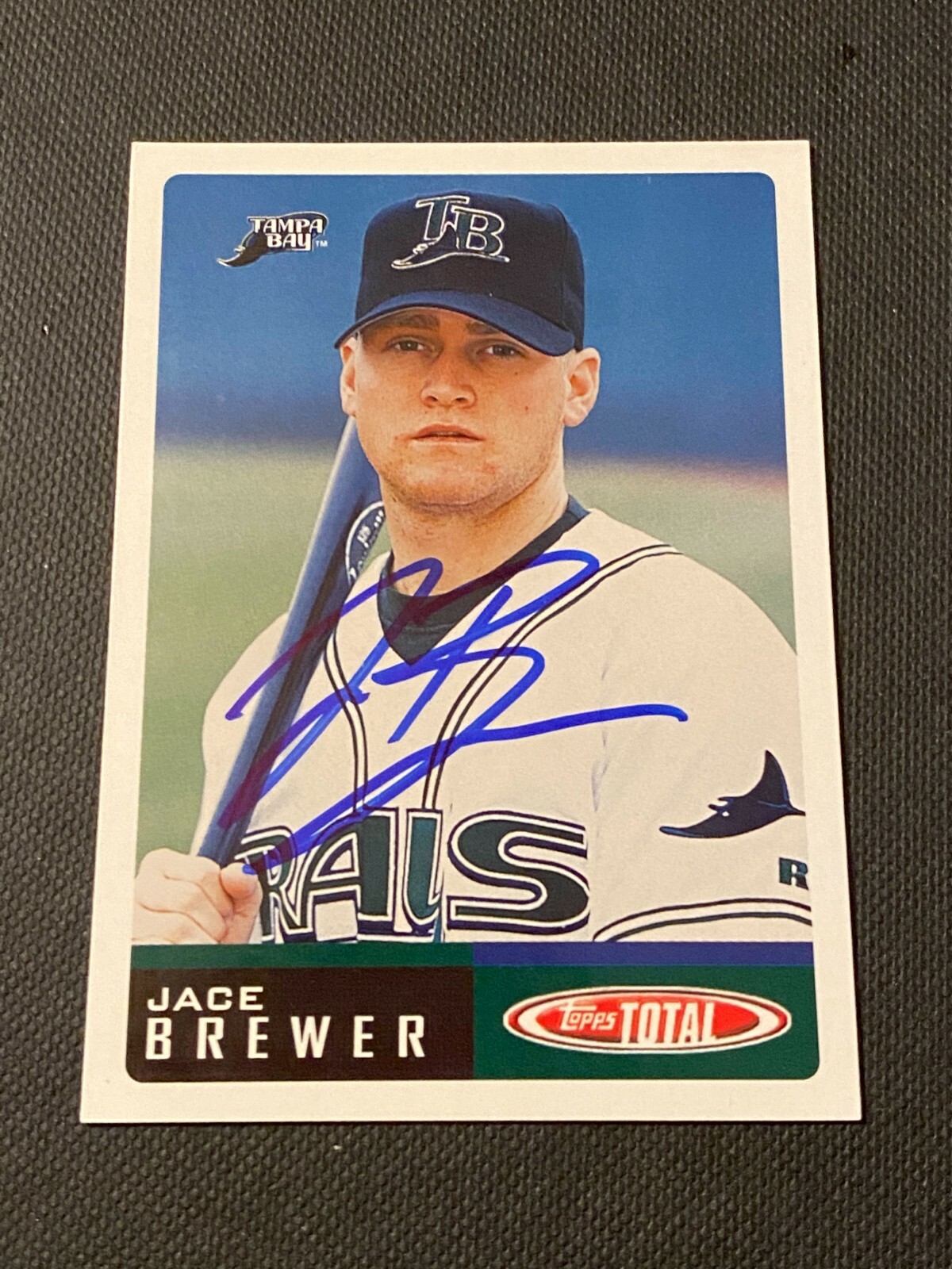 Jace Brewer Signed 2002 Topps Total Card Auto Devil Rays Autograph ...