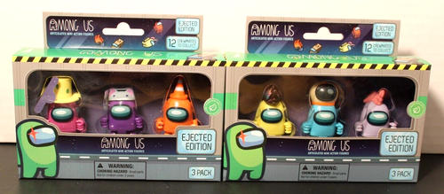 Set of 2 AMONG US 3PC ARTICULATED MINI FIGURES EJECTED EDITION 2023 NEW ...