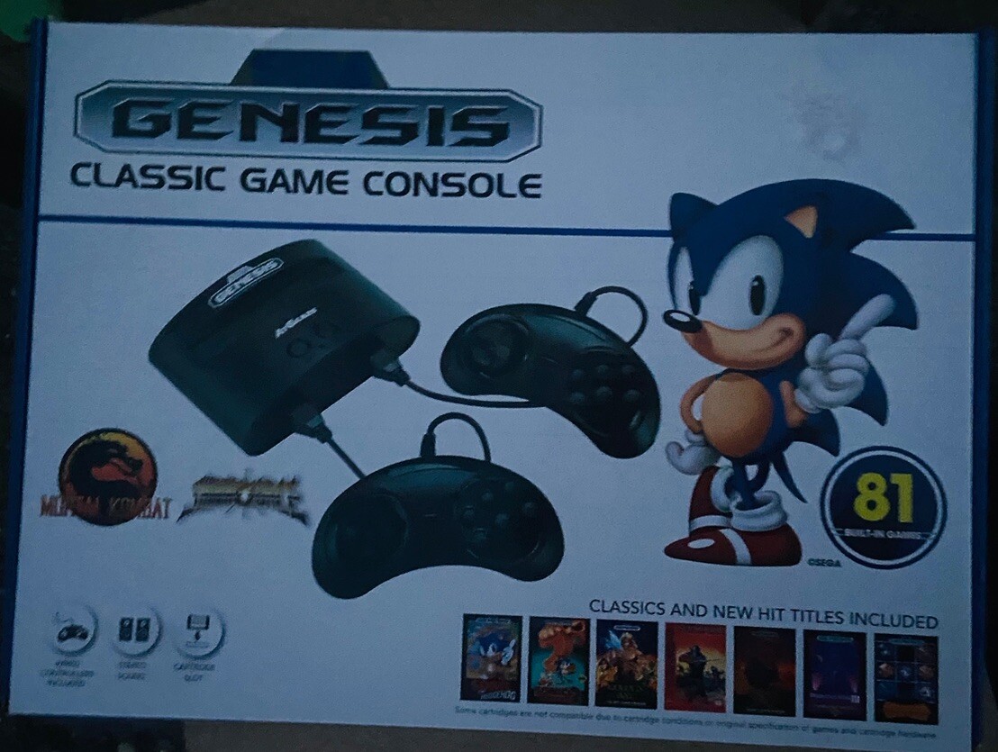 SEGA Genesis Classic Black Game Console with 81 Preloaded Games ...