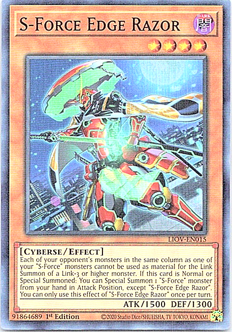 S-Force Edge Razor LIOV-EN015 Yu-Gi-Oh! Card Light Play 1st Edition | eBay