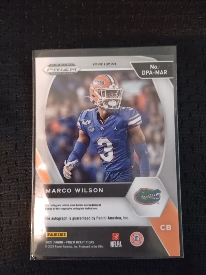 2021 Marco Wilson Panini Prizm Draft Picks - Autographs Orange Ice ...