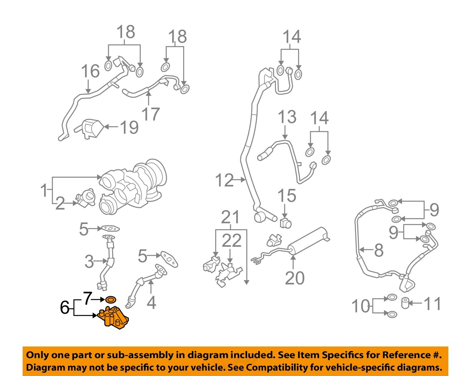 BMW OEM 650i Turbocharger Oil Return Cover 11657577016 Ships Today for ...