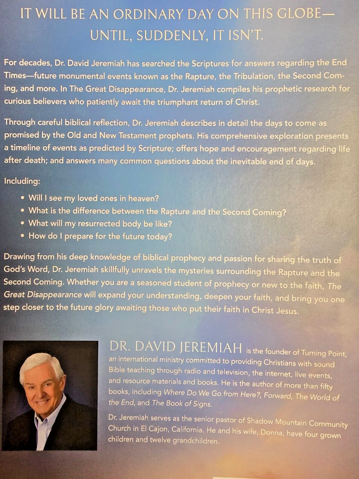 The Great Disappearance : How to Be Rapture Ready - David Jeremiah - PB ...