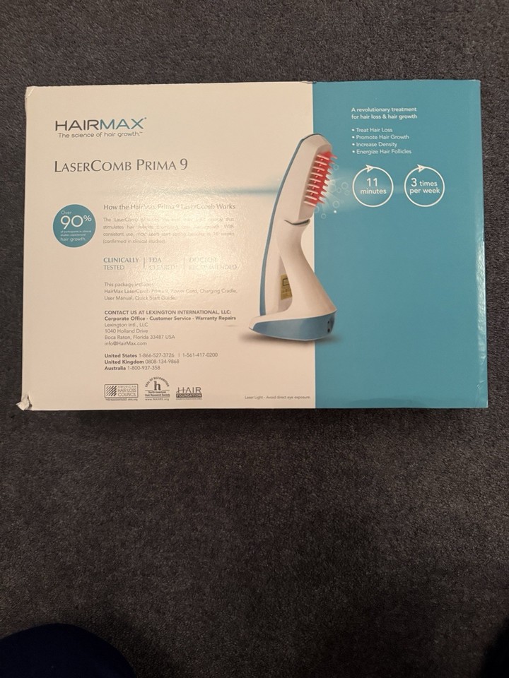 Hairmax Prima 9 Professional Laser Comb Hair Growth Device (used a few ...