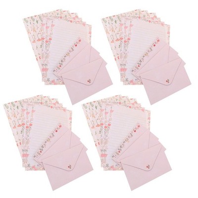4 Sets Letter Paper Set Decorative Stationery Paper Envelope for ...