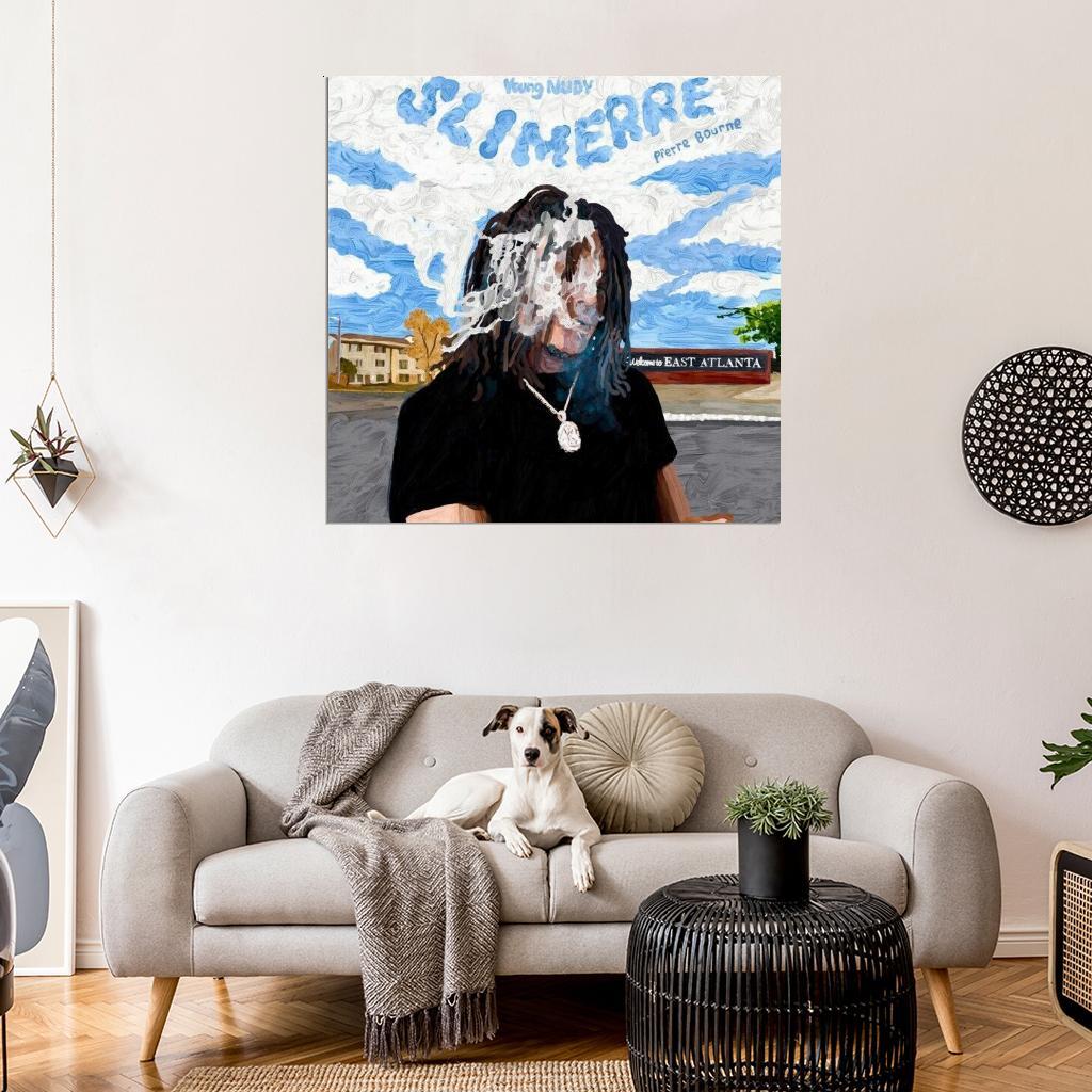 558700 Young Nudy & Pi'erre Bourne "Sli'merre" Cover 36x24 WALL PRINT ...