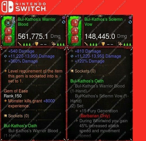 Diablo 3 Nintendo Switch - Modded PRIMAL Weapon Set - Bul-Kathos Oath ...