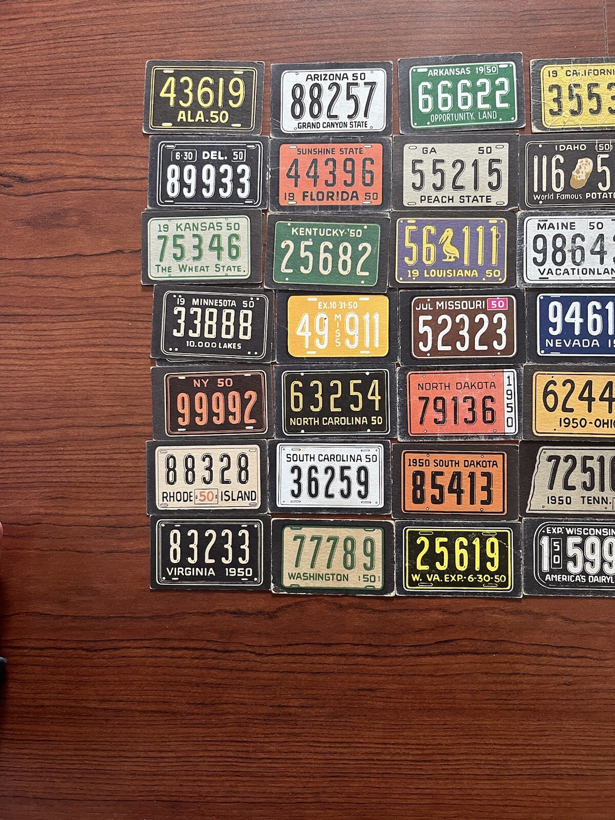 1950 TOPPS LICENSE PLATE CARDS | eBay