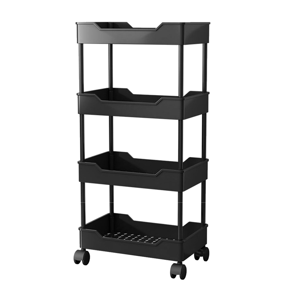 Multi-tier Trolley on Wheels Kitchen Storage Utility Cart with 4 ...