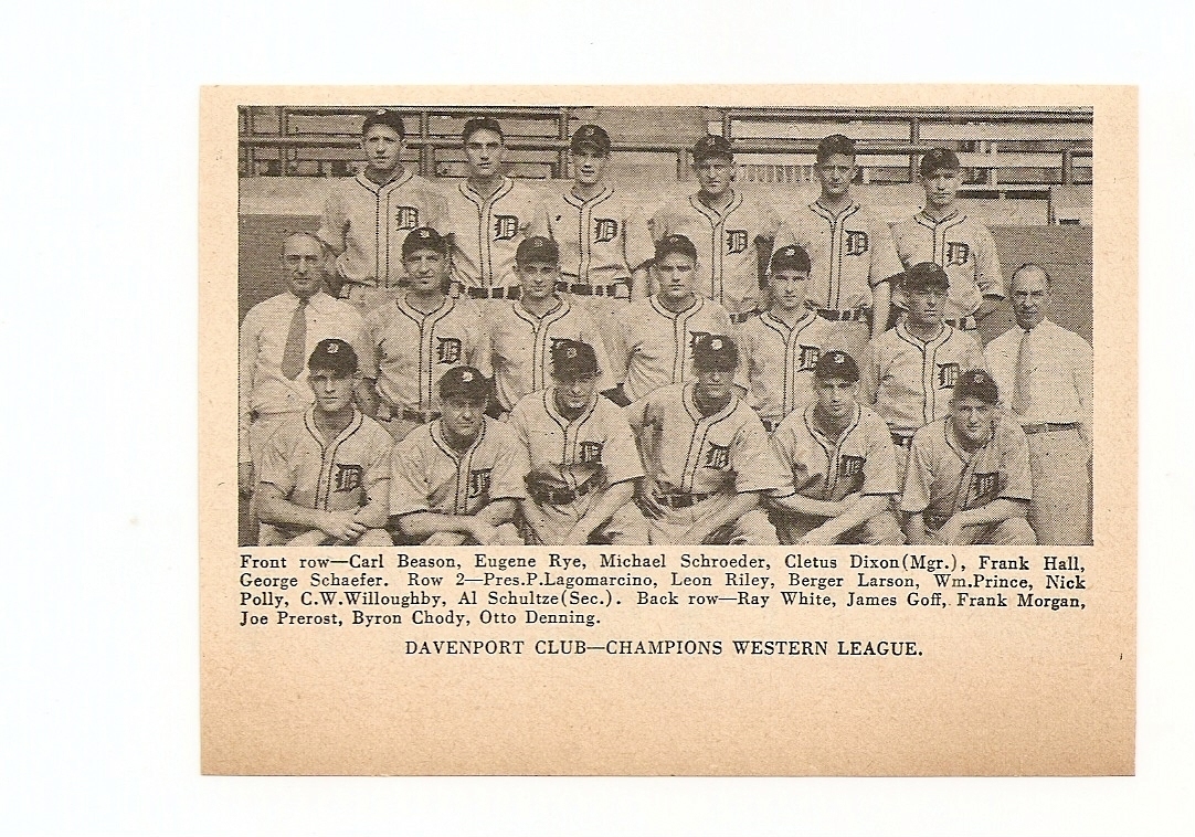 Davenport Blue Sox 1936 Team Picture Otto Denning RARE | eBay