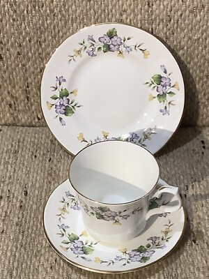 Vintage Springfield Bone China Floral TeaCup Saucer & Plate Trio Made ...