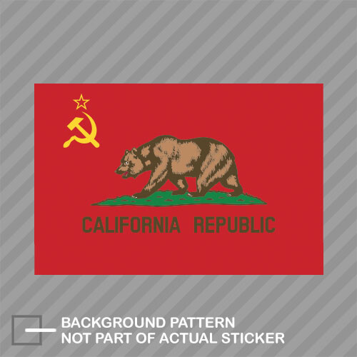 California Communist Flag Sticker Decal Vinyl anti liberal communist ca ...