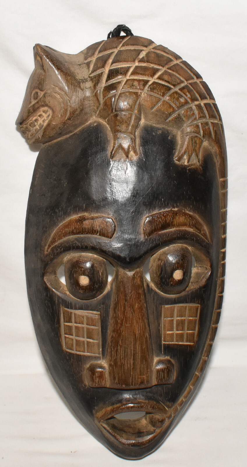 Vintage Indonesian Tribal Animal Mask Hand Carved Hand Painted ...
