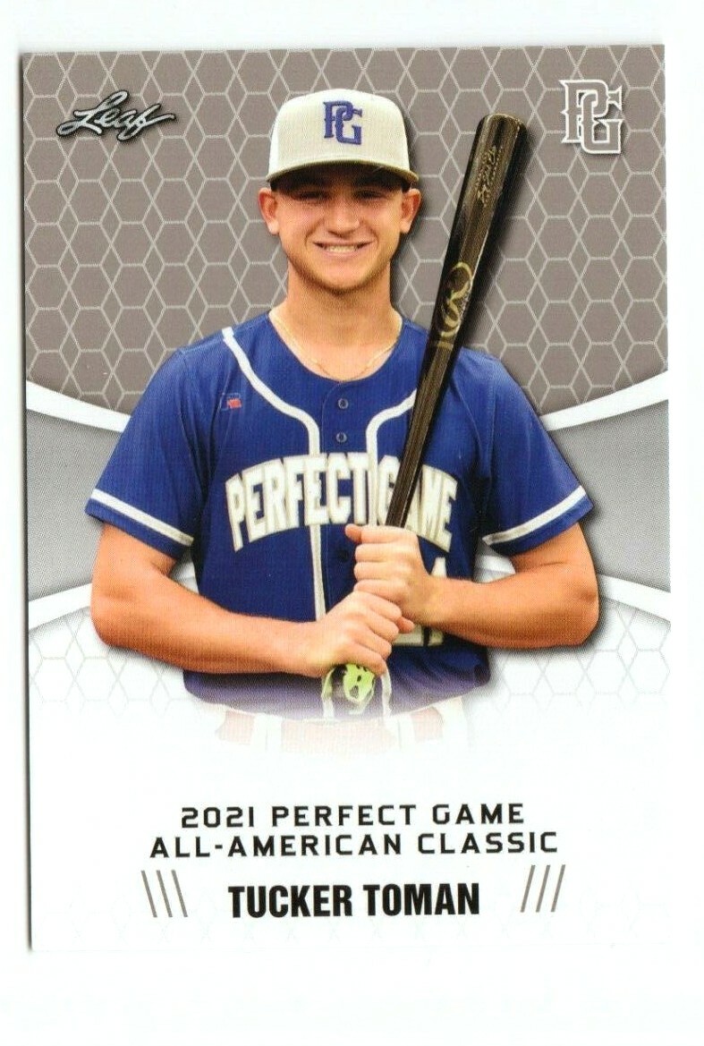 TUCKER TOMAN 2021 LEAF PERFECT GAME "LIMITED EDITION" ROOKIE CARD #59 ...