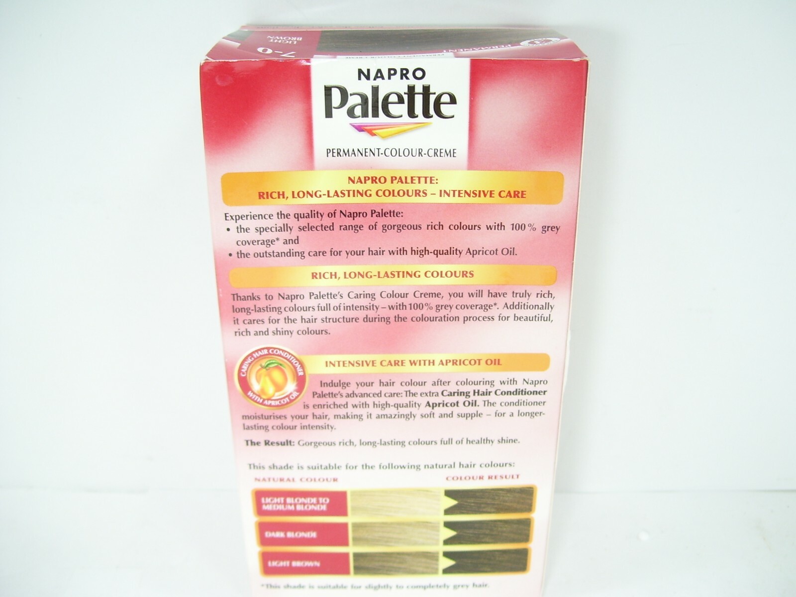 NAPRO PALETTE PERMANENT HAIR COLOUR COLOR LIGHT BROWN 7 7.0 | eBay ...