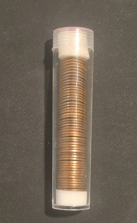 1 Roll (50) of Circulated 95% COPPER Pre-1983 Pennies Random 1960-1981 ...
